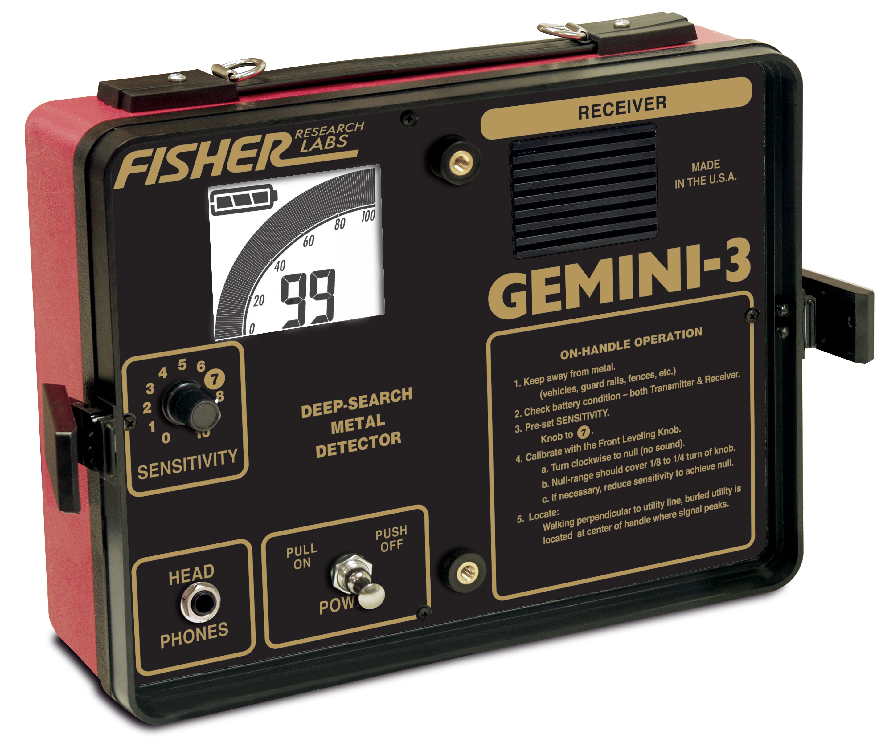 Fisher Labs Gemini-3 Metal Detector — Detector Power