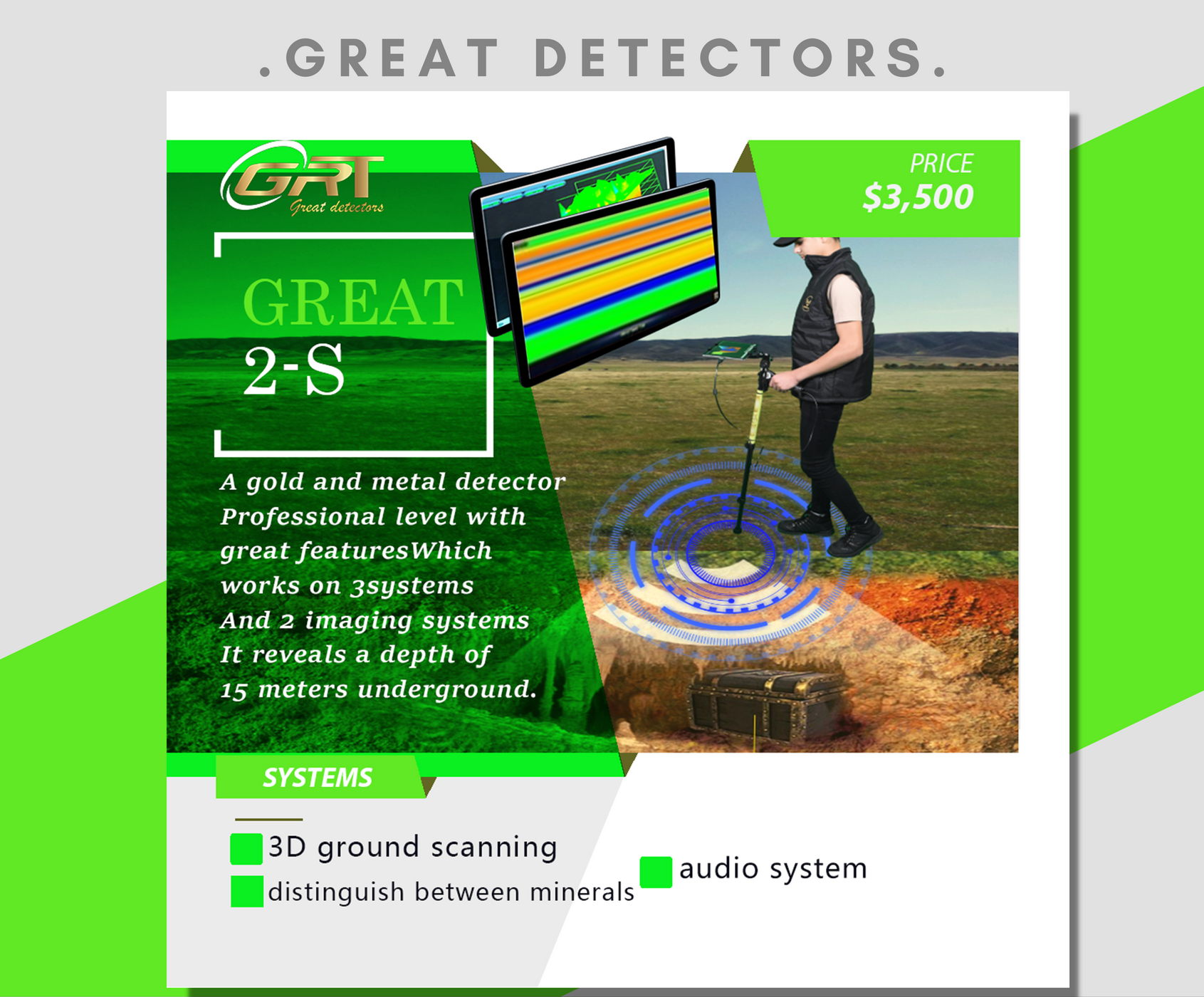 GREAT 2S - 3D Metal Detector — Detector Power
