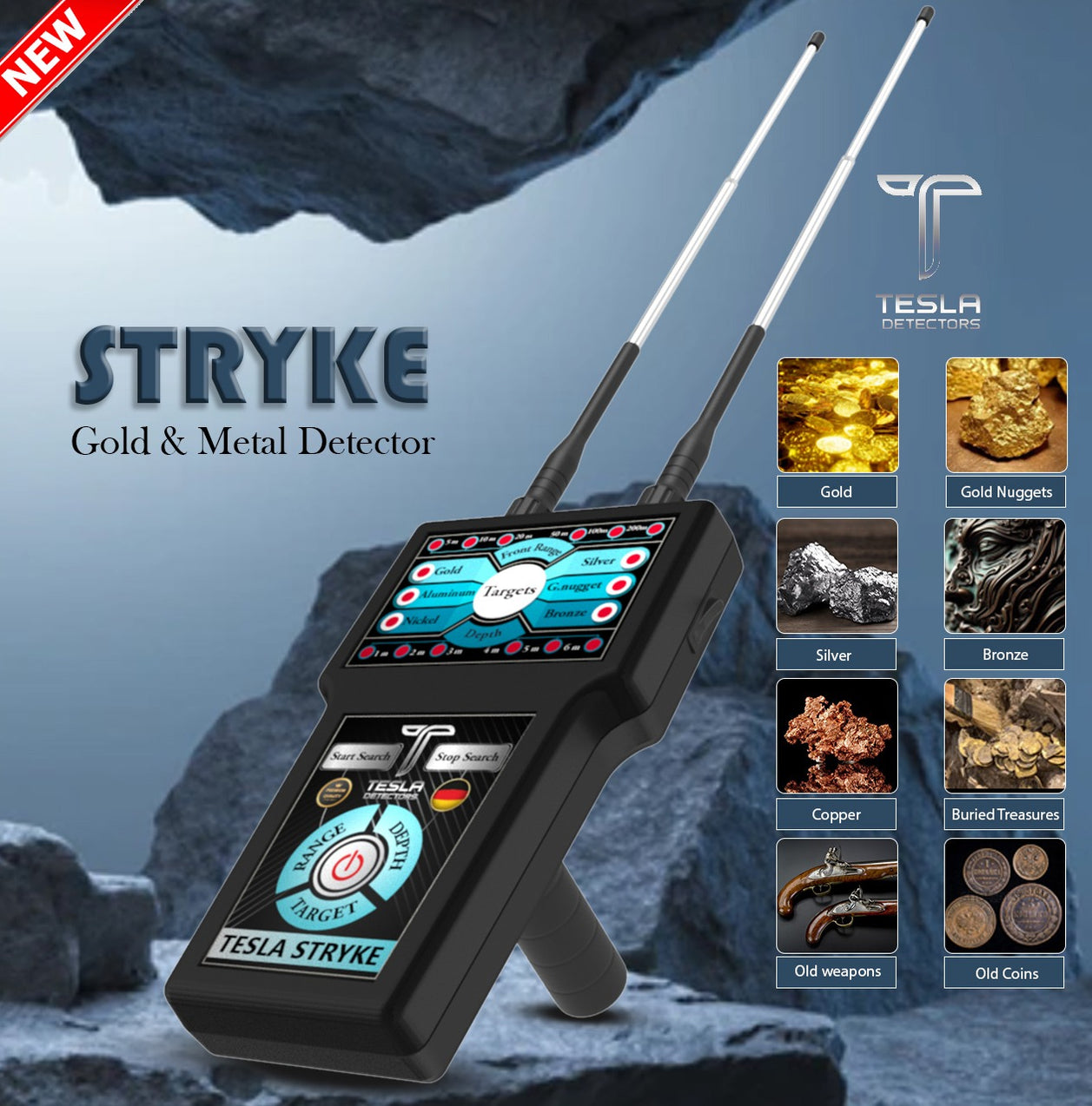 Tesla Stryke Long Range Metal Detector — Detector Power