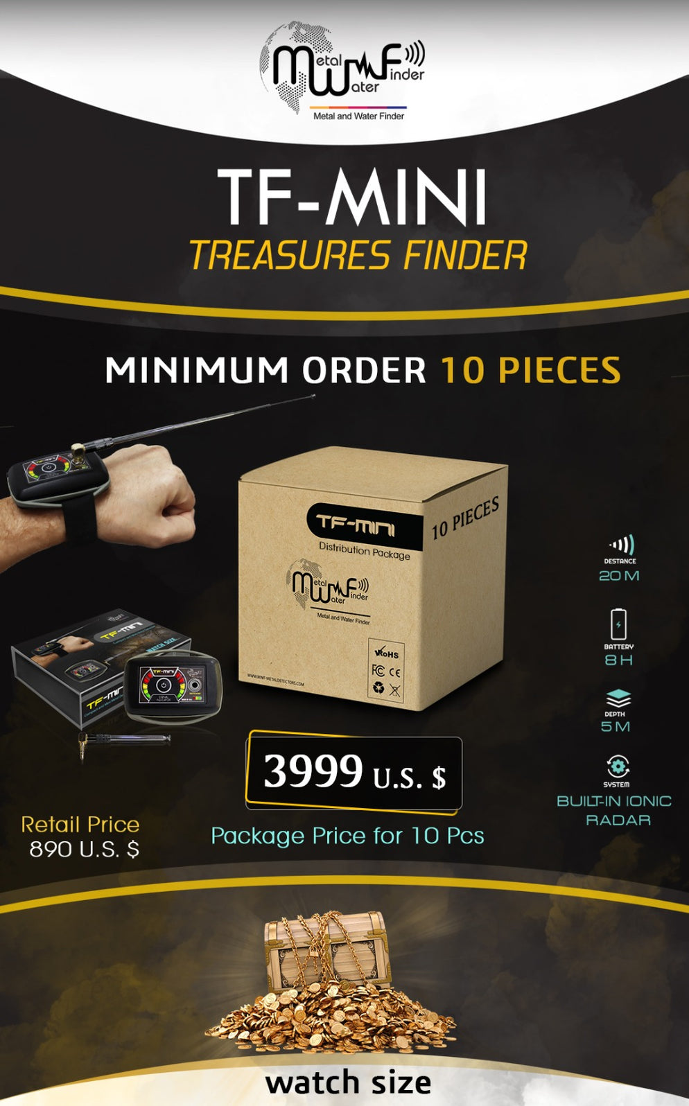 MWF TF-MINI Metal & Treasures Detector — Detector Power